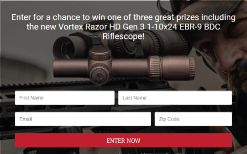 Vortex Razor HD Gen 3 1-10×24 EBR-9 BDC Scope Giveaway (5 Winners)